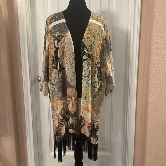 Reba | Tops | Reba Style Tuscan Spice Pullover Calf Length Sheer Vest ...